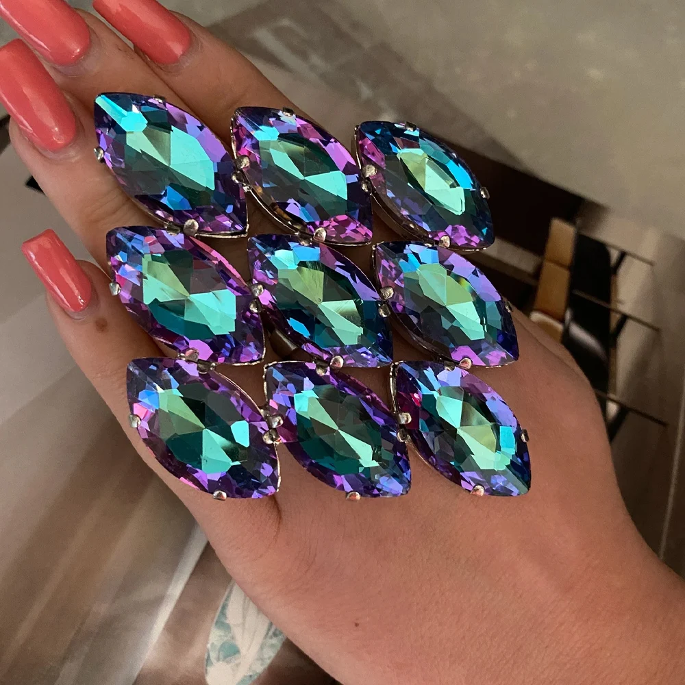 Stonefans-Colorful-Crystal-Drag-Queen-Ring-Oversized-Finger-Decoration ...