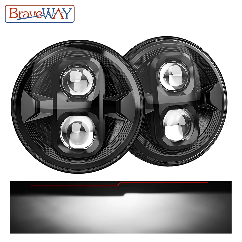 7-Inch-LED-Headlight-Hi-Low-Beam-Clear-Cut-off-line-12V-100W-50000LM ...