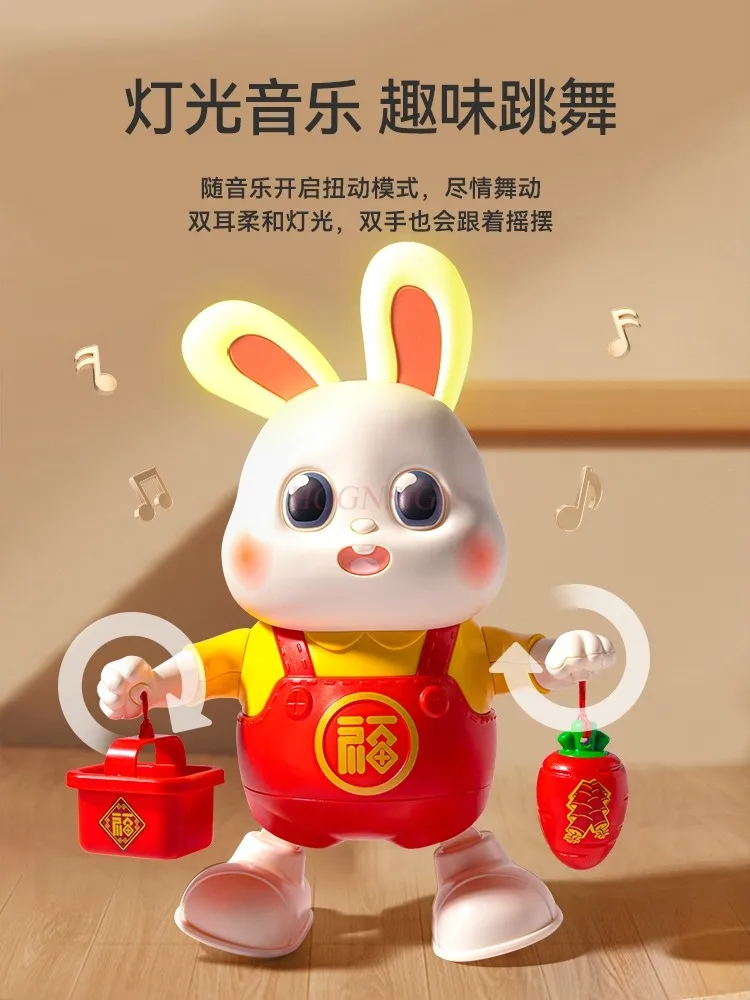 Electric-Little-Fu-Rabbit-Baby-Toy-Can-Dance-Children-s-Head-Up ...
