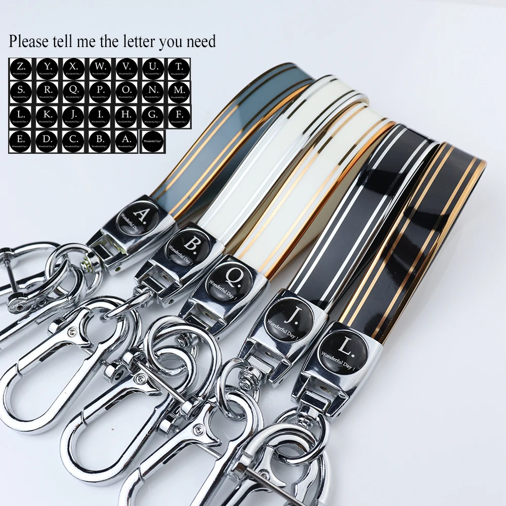 DIY-Letter-Name-Surname-Car-Key-Chain-Silver-Tpu-Keychian-Golden-Edge ...