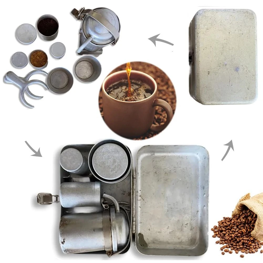 Reusable Camp Coffee Mugs Stainless Steel Backpacking Coffee Kit Pour ...