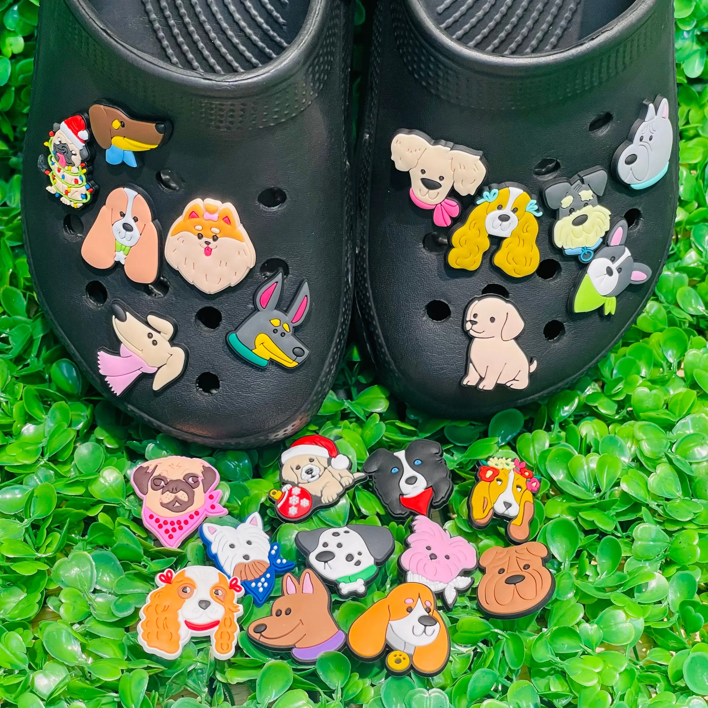 1-23Pcs Mix Lovely Pet Dogs Cocker Spaniel PVC Animals Shoes Buckle ...