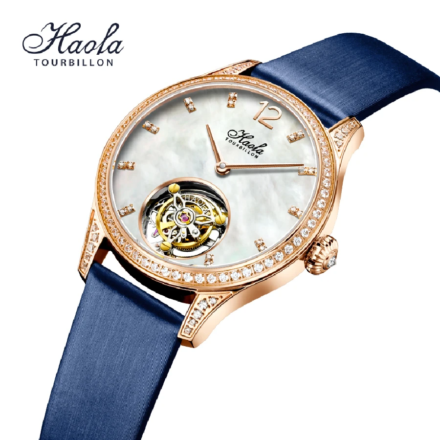 Haofa Ladies Manual Tourbillon Mechanical Watch Luxury Limited Sapphire ...