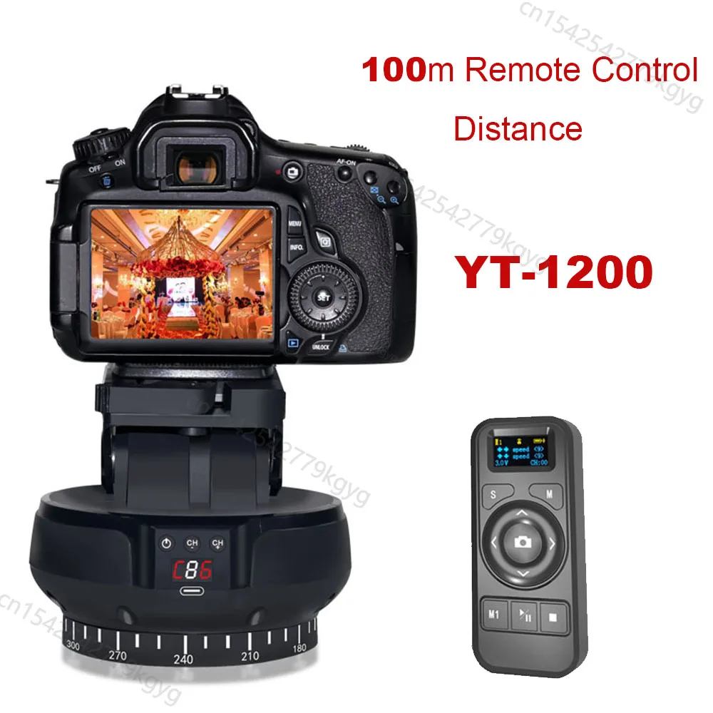 YT-1200 자동 전동 회전 파노라마 헤드 원격 제어 팬 틸트 비디오 삼각대 안정기 촬영용 - 티몬