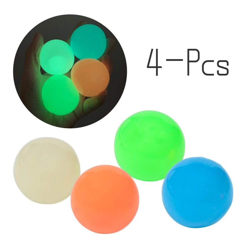 4-pcs Luminous Sticky Target To Vent Artifact Ball Sticky Wall Ball ...