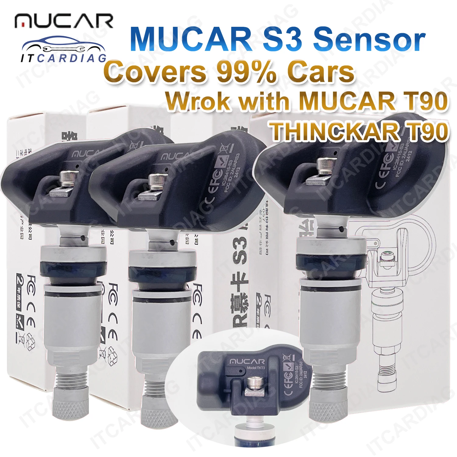 MUCAR-S3-2in1-Sensor-TPMS-315MHz-433MHz-S3-Support-THINCAR-T90 ...