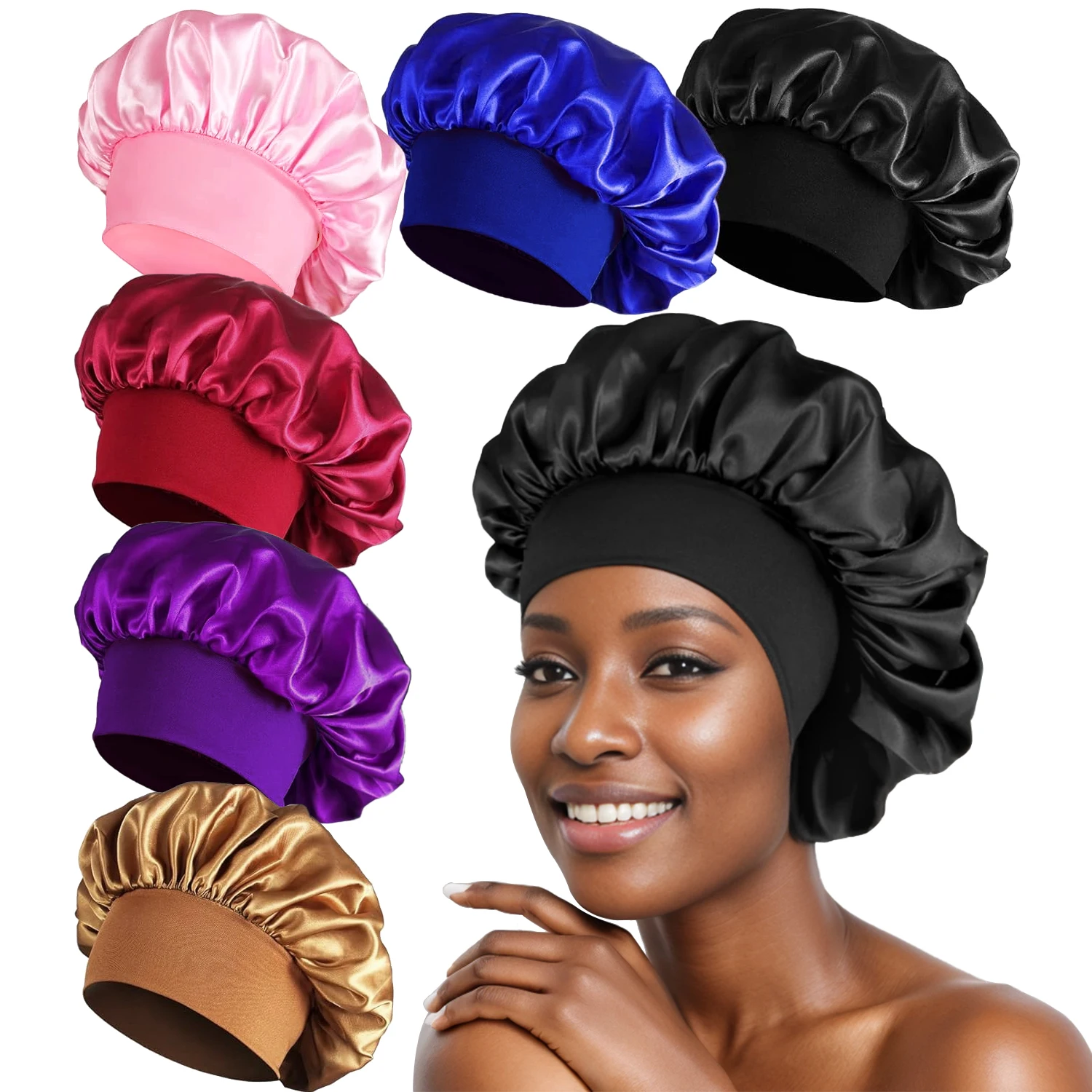 Satin-Bonnet-Hair-Bonnet-for-Sleeping-Silk-Bonnets-for-Black-Women-with ...