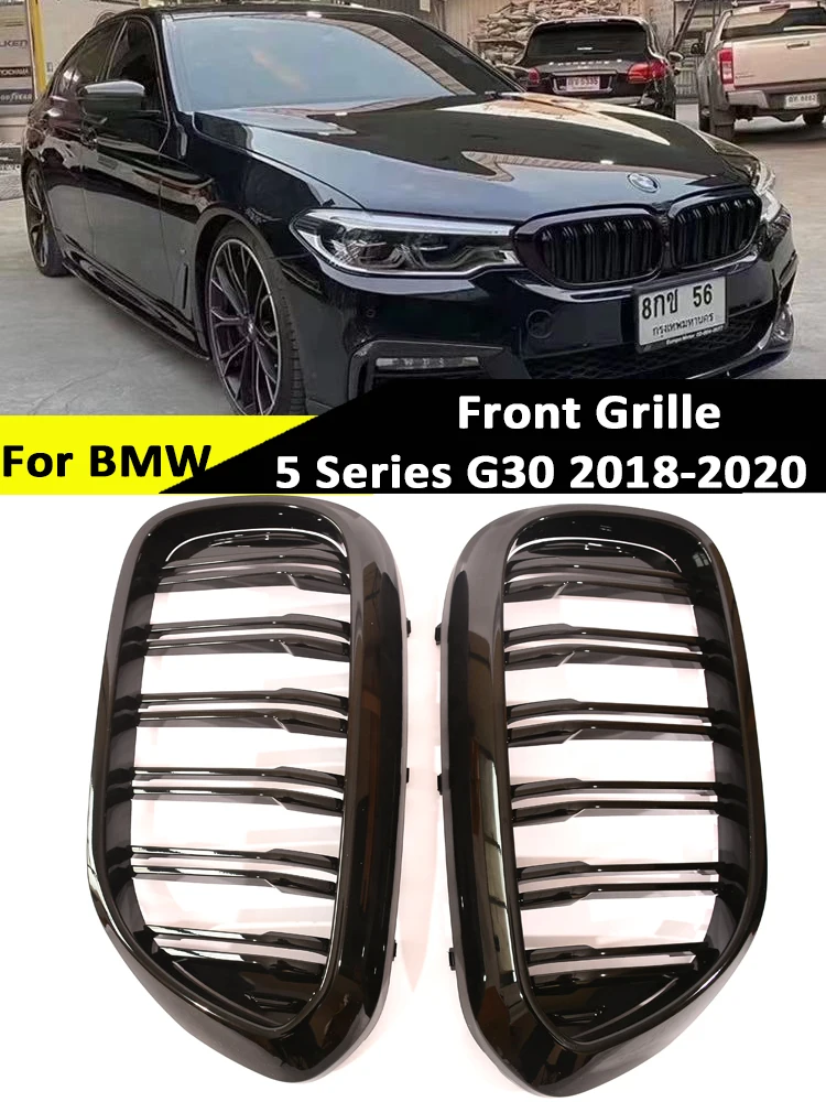Front Kidney Bumper Grille Gloss Black Grills Cover Parts Pre-Facelift ...