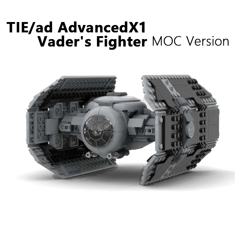 NEW-453Pcs-MOC-Spaceship-TIE-ad-Advanced-x1-Vader-s-Fighters-Building ...