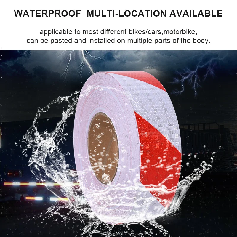2-Shining-Reflective-Warning-Tape-Twill-Printing-Waterproof-Red-White ...
