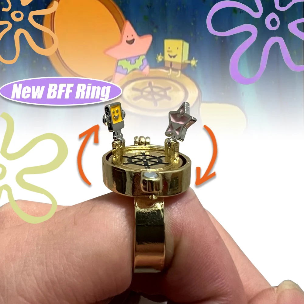New-Rotate-BFF-Ring-For-Woman-Man-Vintage-Cute-Couple-Open-Anxiety ...