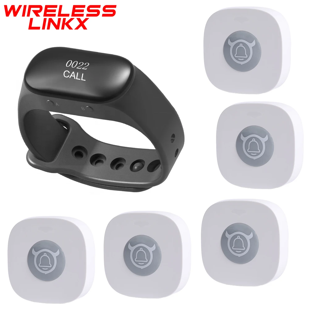 Restaurant Pager Waterproof Breakproof Waiter Wristband Watch Pager ...