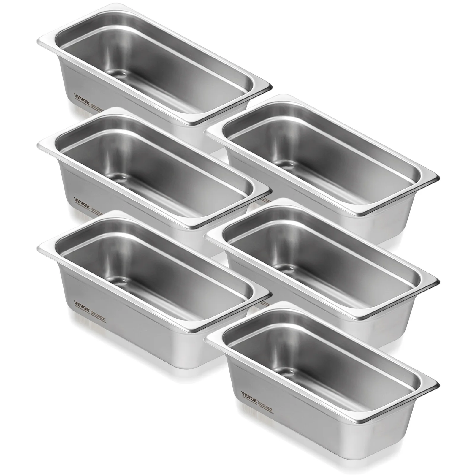 SucceBuy 6 Pack Buffet Chafing Dishes 3.8L Gastronorm Pans Steam Table ...