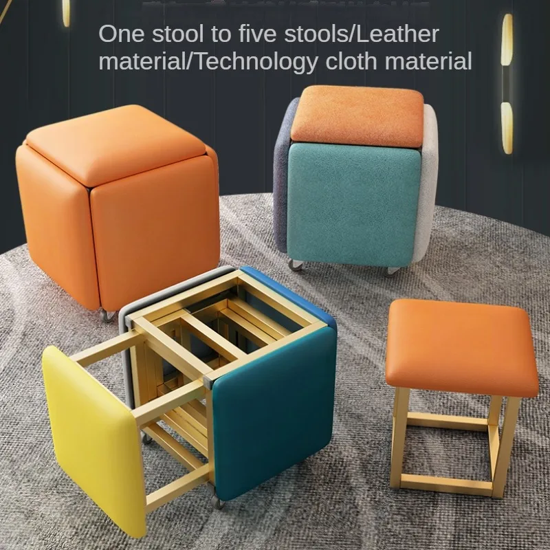 Rubik-s-Cube-Stool-Chair-Combination-Stool-Home-Stackable-Upholstered ...