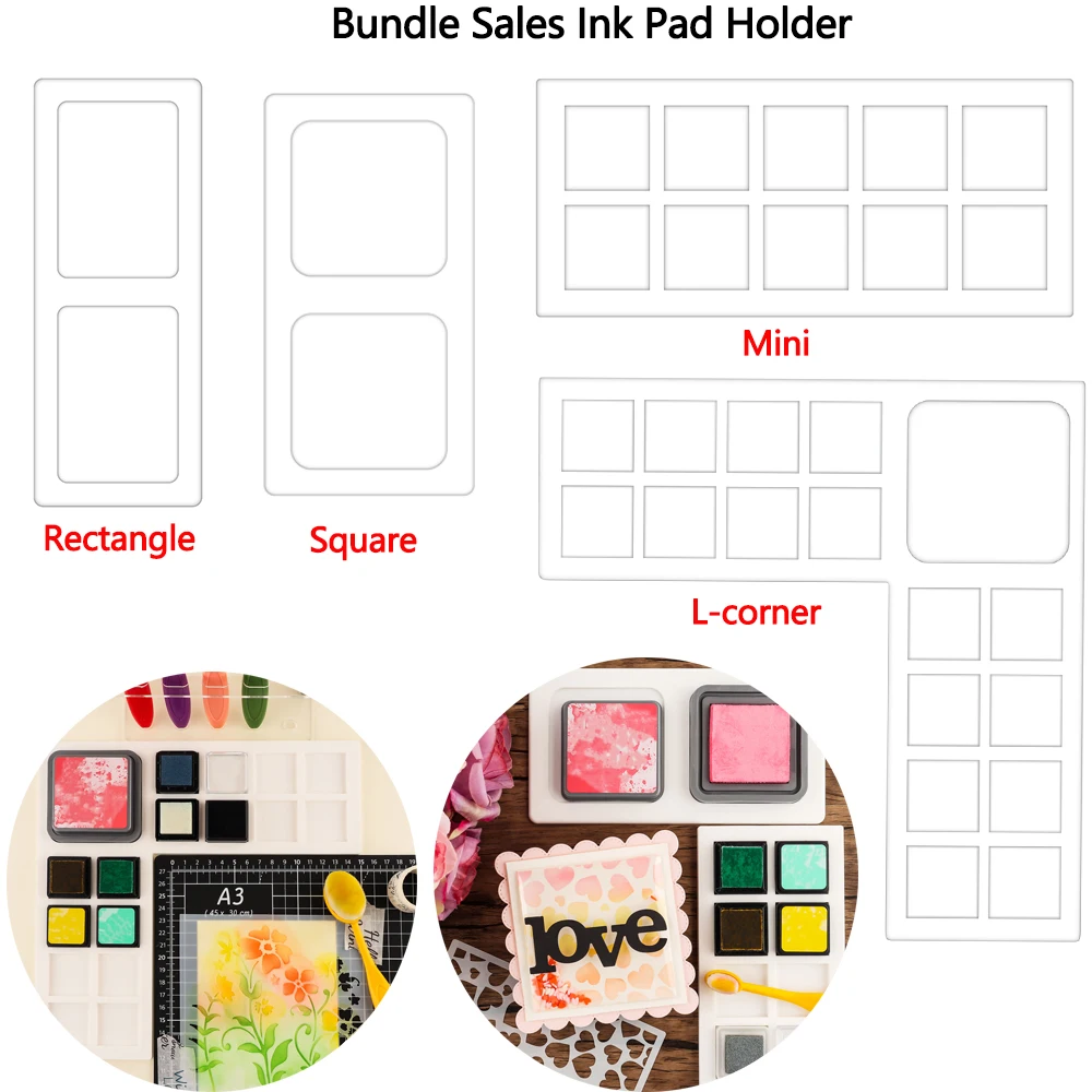 Rectangle-Square-Mini-L-Shape-Inkpad-Holder-Non-Slip-Silicone-Ink-Pad ...