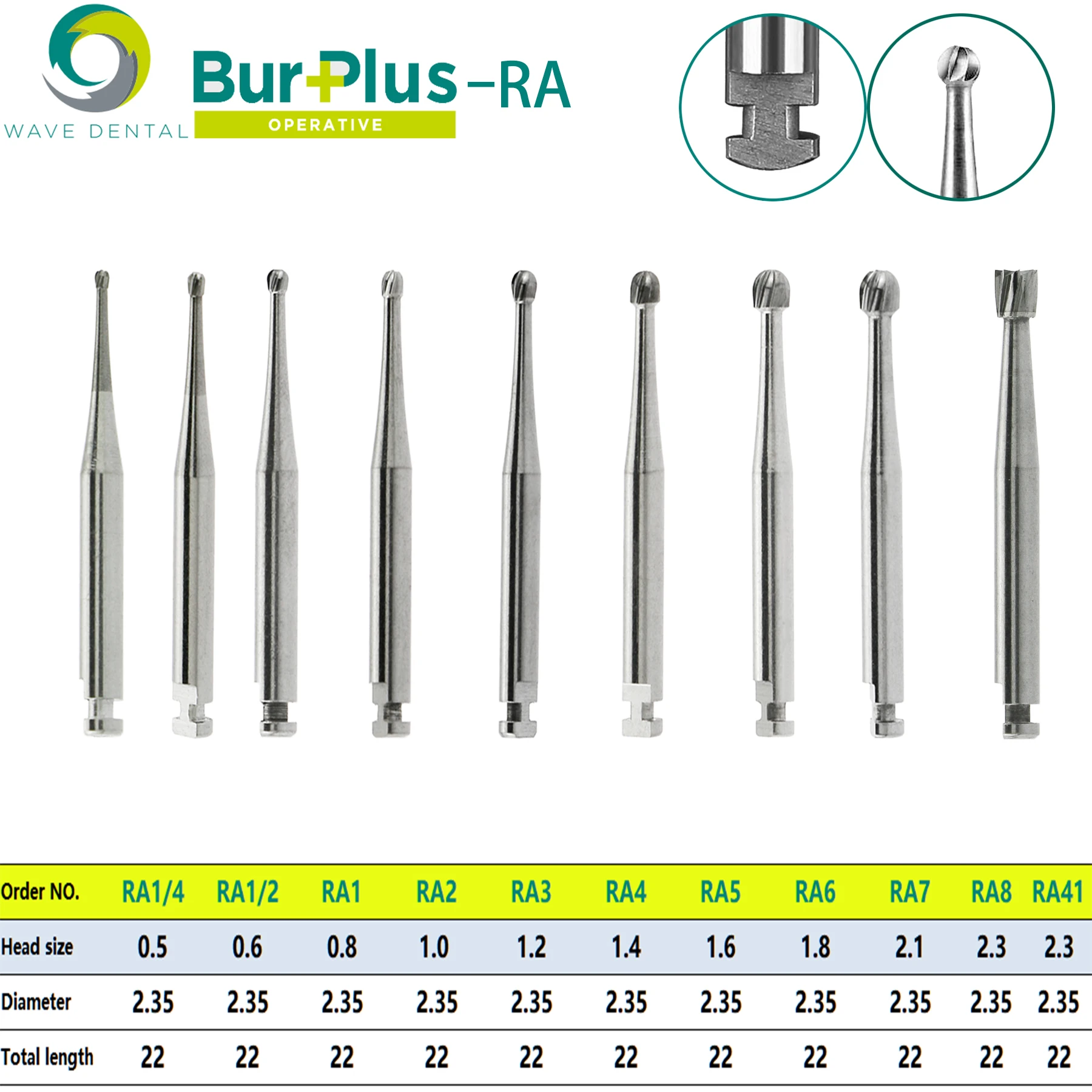 WAVE-Dental-Burs-Tungsten-Carbide-Low-Speed-Bur-Dental-Strawberries-RA ...