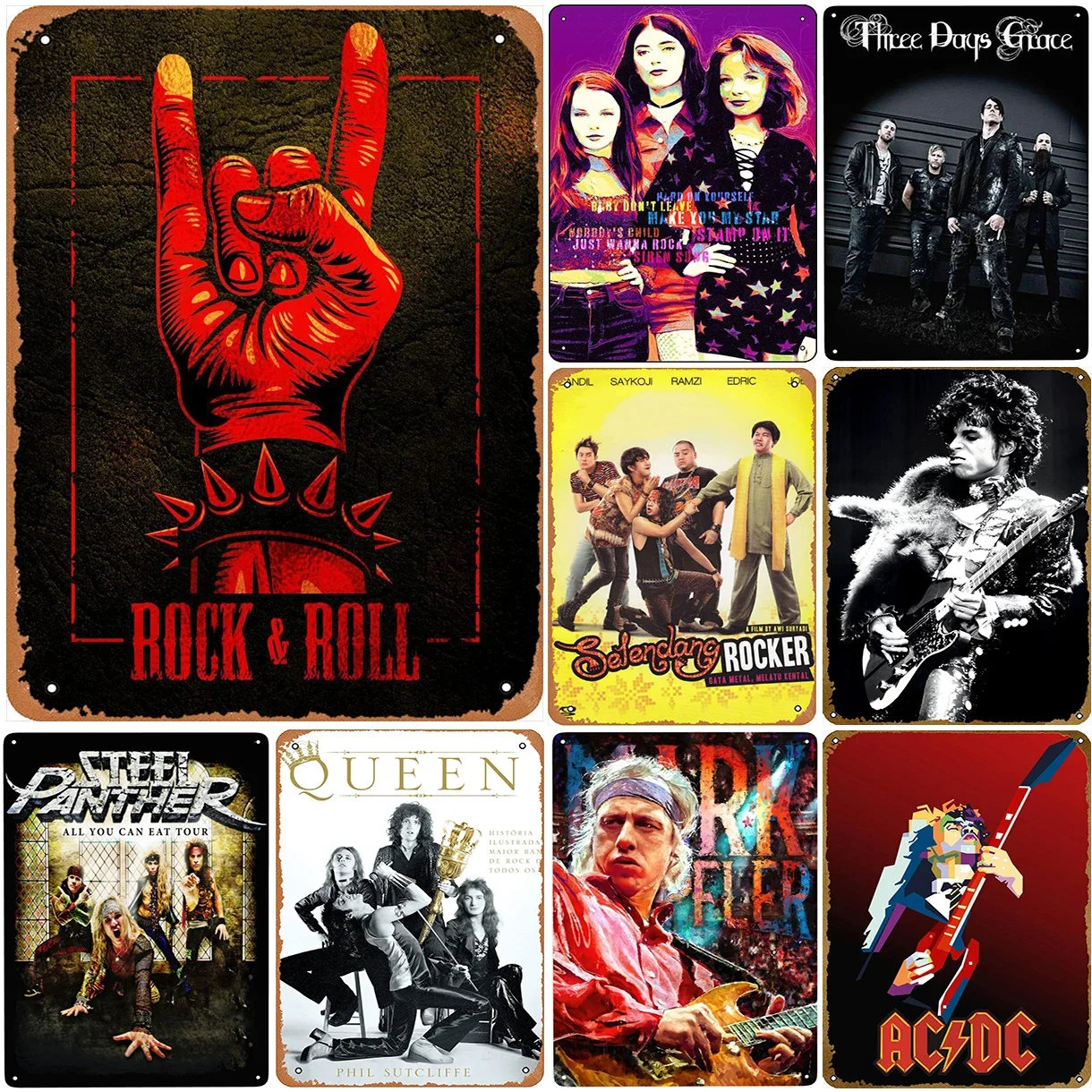 Rock-Roll-Metal-Tin-Signs-Wall-Art-Bands-Posters-Plaque-Vintage-Iron ...