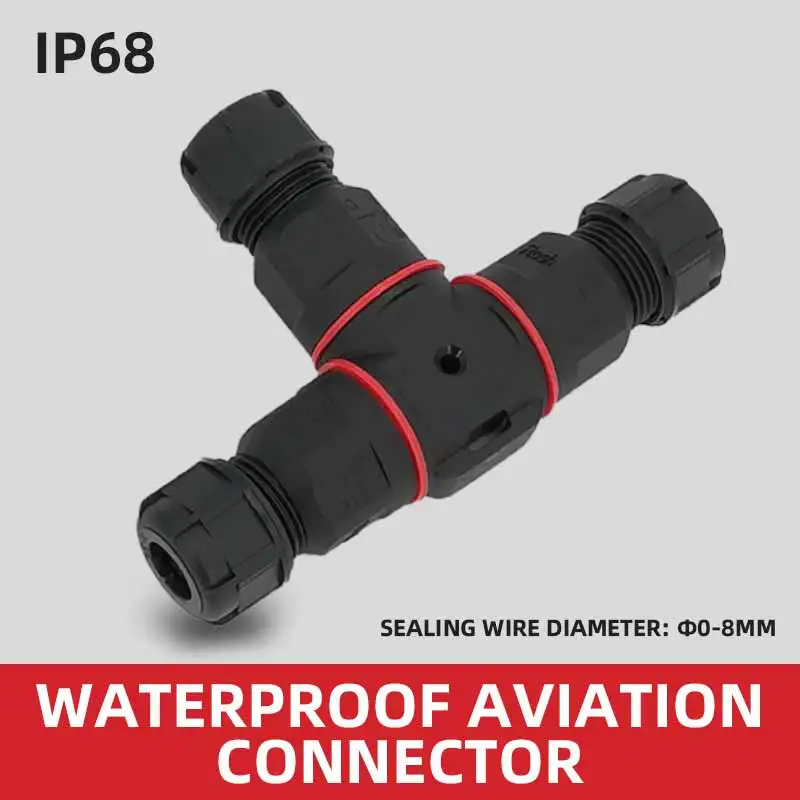 3Pin-T-type-Waterproof-Connector-IP68-Outdoor-24A-8mm-Wire-Connectors ...