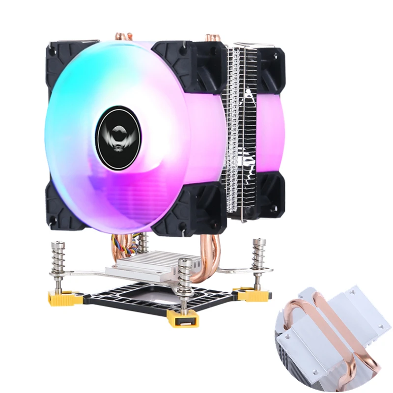 CPU-Cooler-2-Heatpipes-3PIN-4PIN-PWM-Processor-Cooling-Fan-For-Intel ...