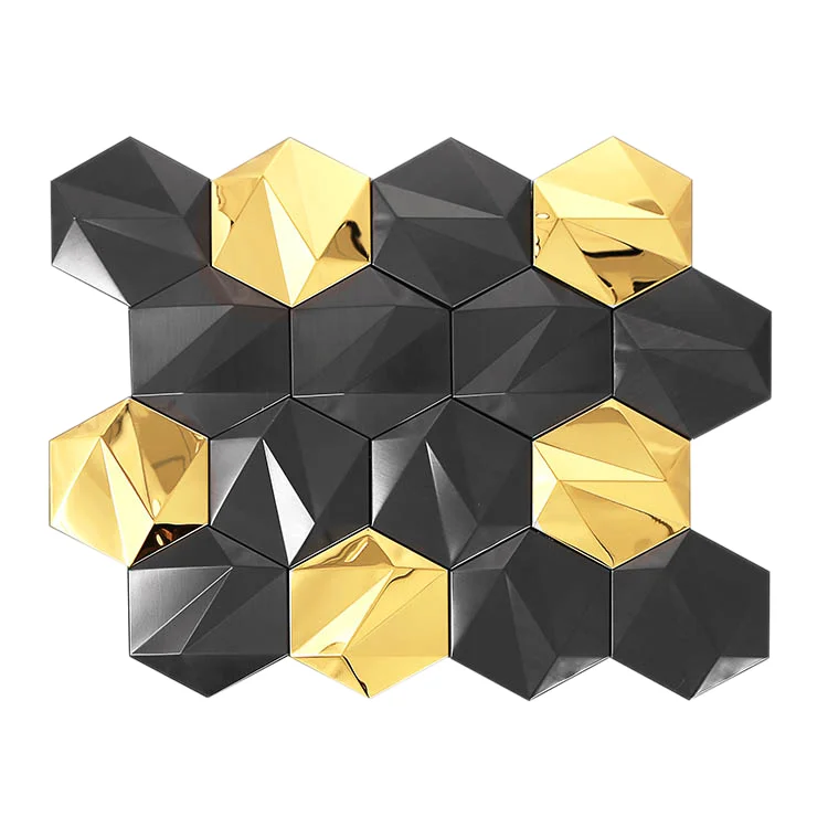 3D-Big-size-gold-metal-mosaic-tile-for-kitchen-backsplash-DIY-wall ...