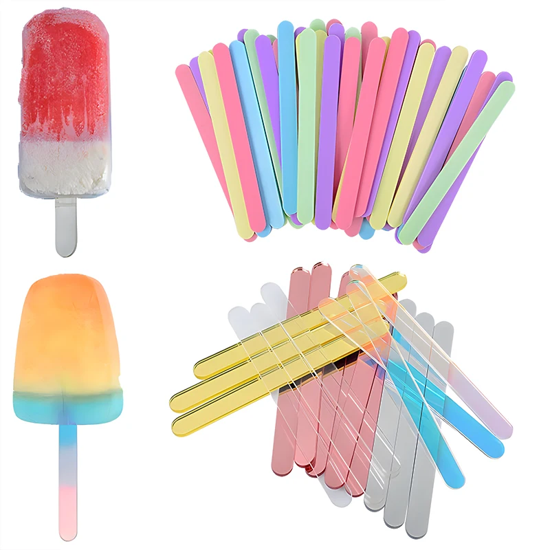 10pcs-Reusable-Ice-Cream-Sticks-Acrylic-Popsicle-Sticks-Handmade-DIY ...