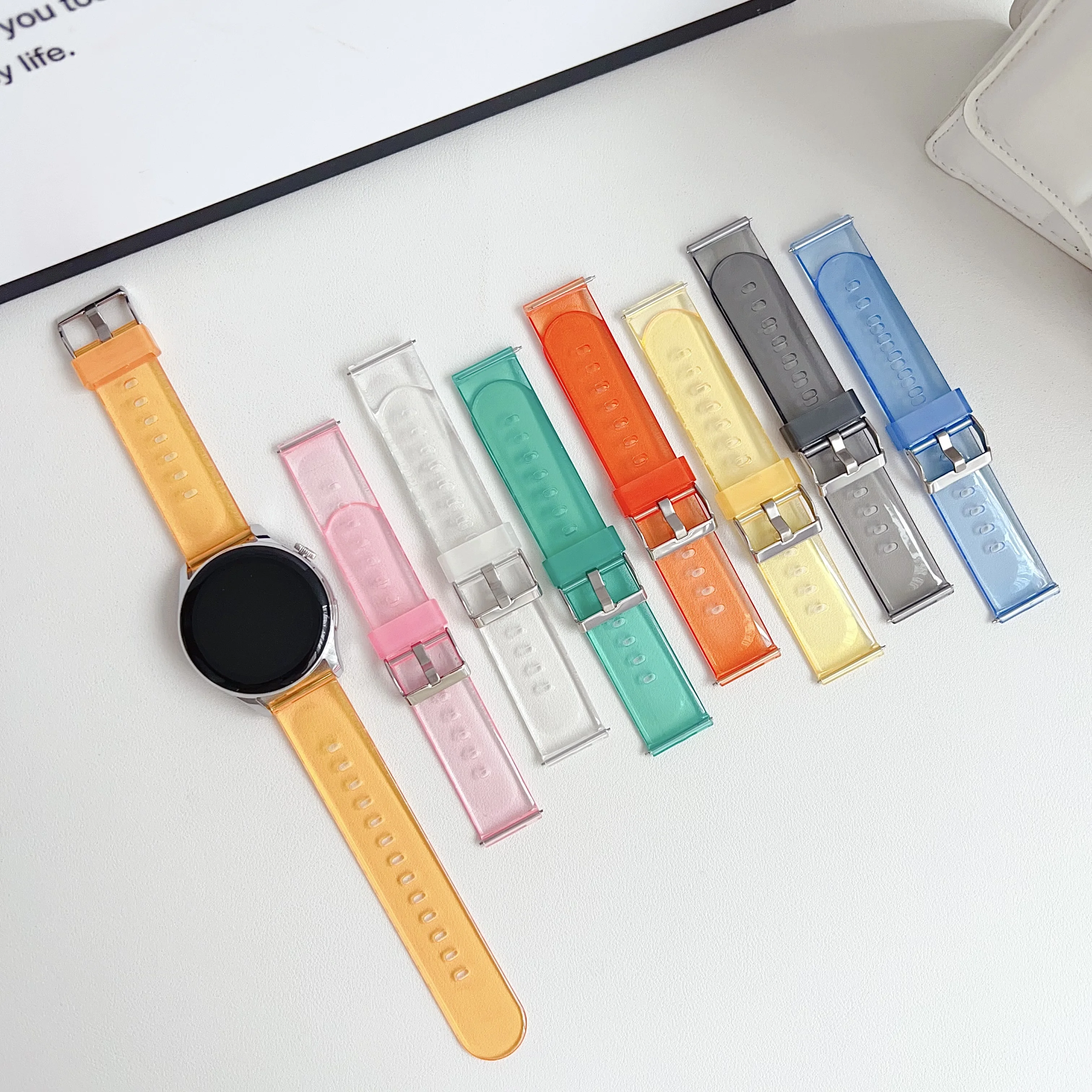 Transparent-Silicone-20mm-22mm-Watch-Band-Strap-for-Samsung-Galaxy ...