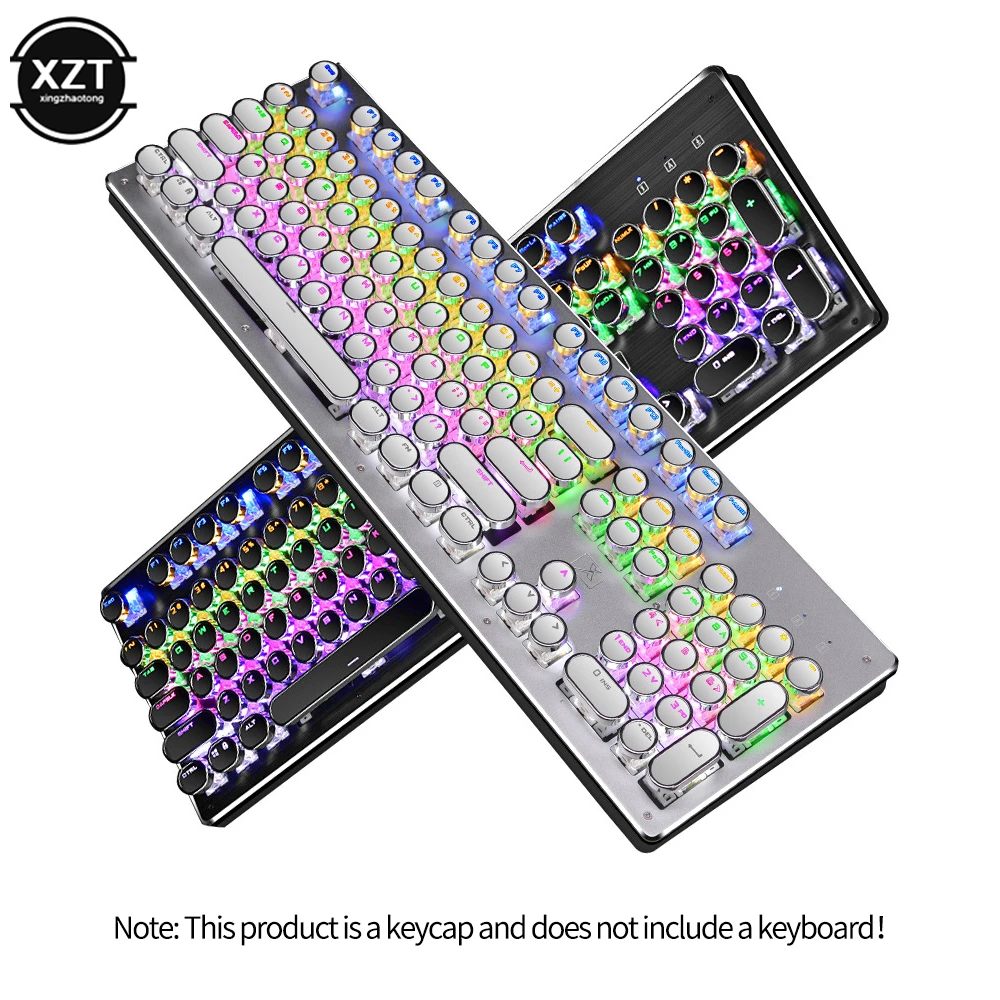104 Key Personality PBT Universal Retro Round Keycap Punk Mechanical ...