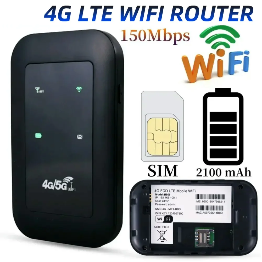 4G LTE Router Pocket 150Mbps WiFi Repeater Signal Amplifier Network ...