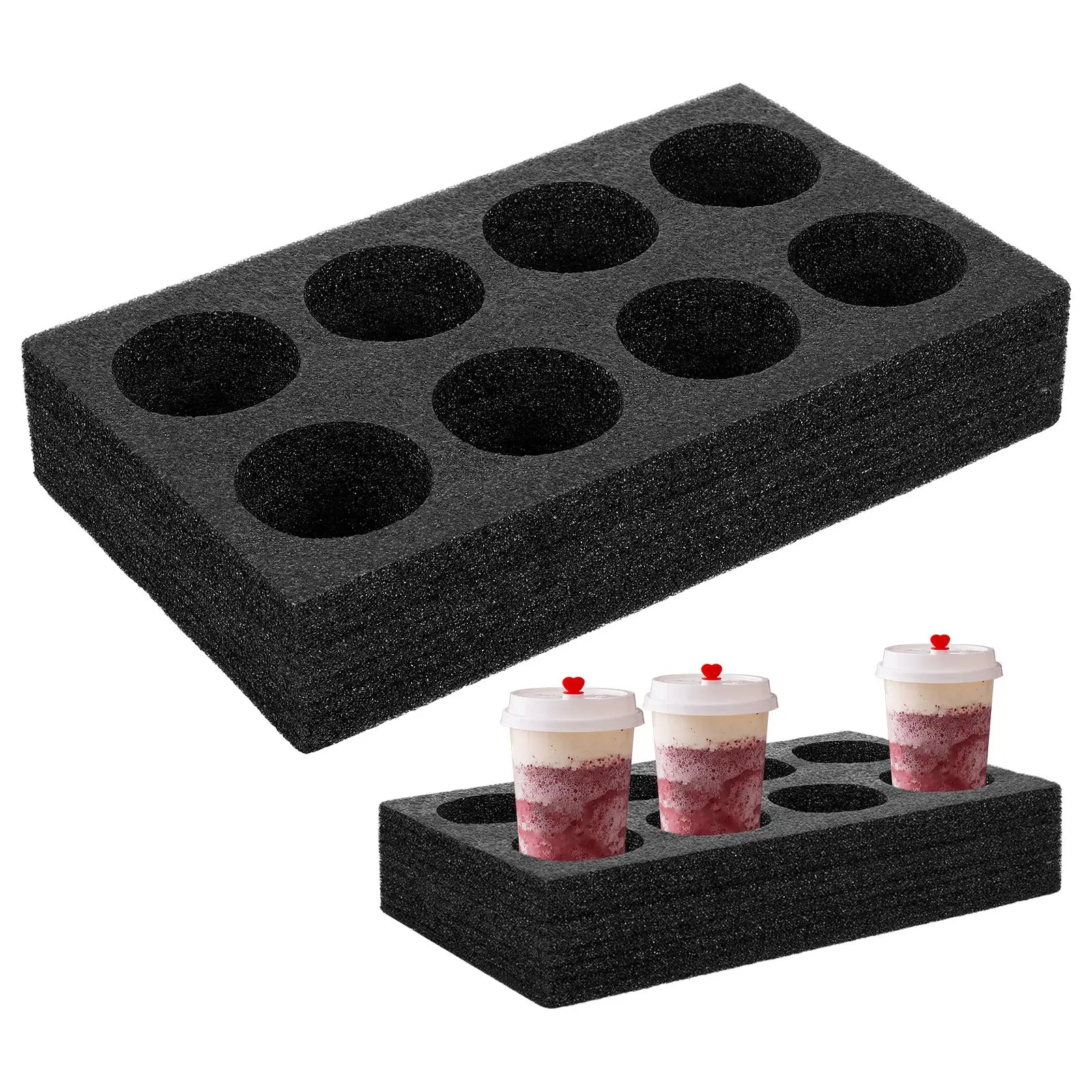 Black-Foam-Rv-Essentialss-8-Hole-Glass-Cup-Holder-Bottle-Storage-Party ...