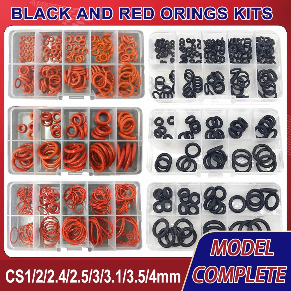 Red-VMQ-O-Ring-Sealing-Washer-Black-NBR-Silicone-O-ring-Plumbing ...
