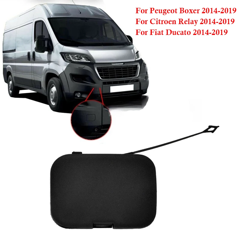 Car-Front-Bumper-Towing-Eye-Hook-Cover-Black-for-Peugeot-Boxer-Citroen ...