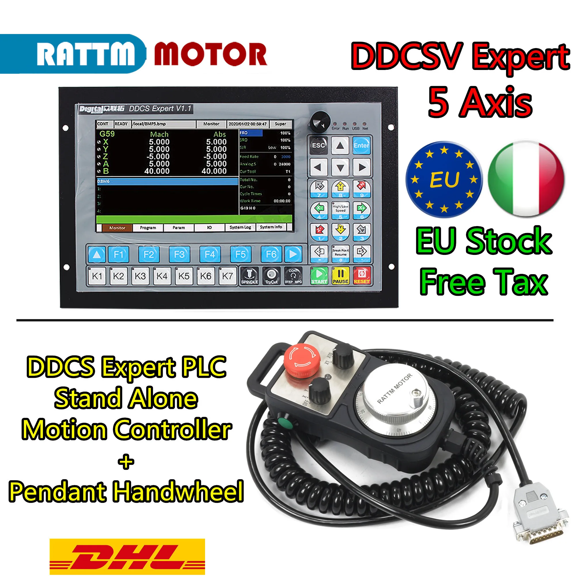 3 / 4 /5 Axis DDCS Expert Offline CNC Standalone Motion Controller PLC ...