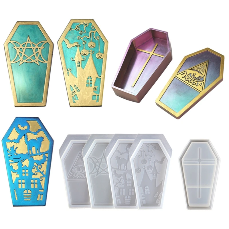 1/2/5 Pcs Halloween Coffin Storage Box Container Molds with Lids ...