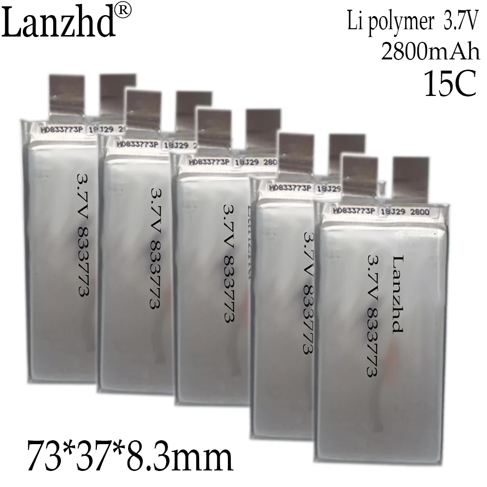 1-10pcs-833773-Li-Polymer-3-7V-15C-2800mAh-Battery-Pack-Lithium-Ion ...