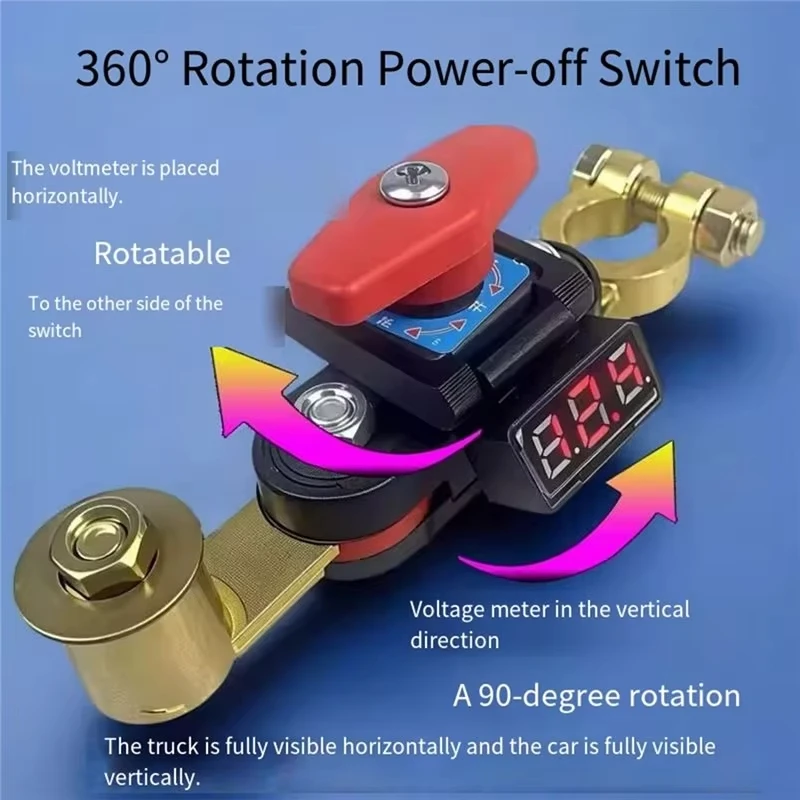 Car Battery Disconnect Switch 12-24V Bidirectional Joint Can Rotate ...