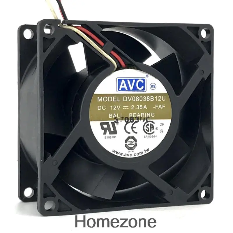 For AVC 12V 2.35A powerful cooling fan DV08038B12U 8038| | - AliExpress