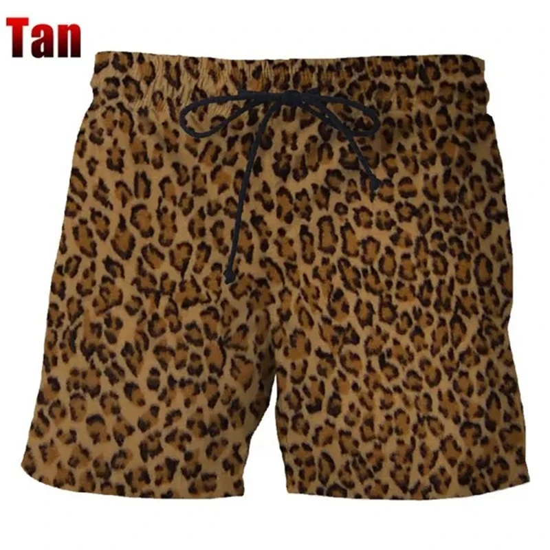 Summer Fashion Classic Colorful Leopard 3D Printed Men's Shorts Unisex ...