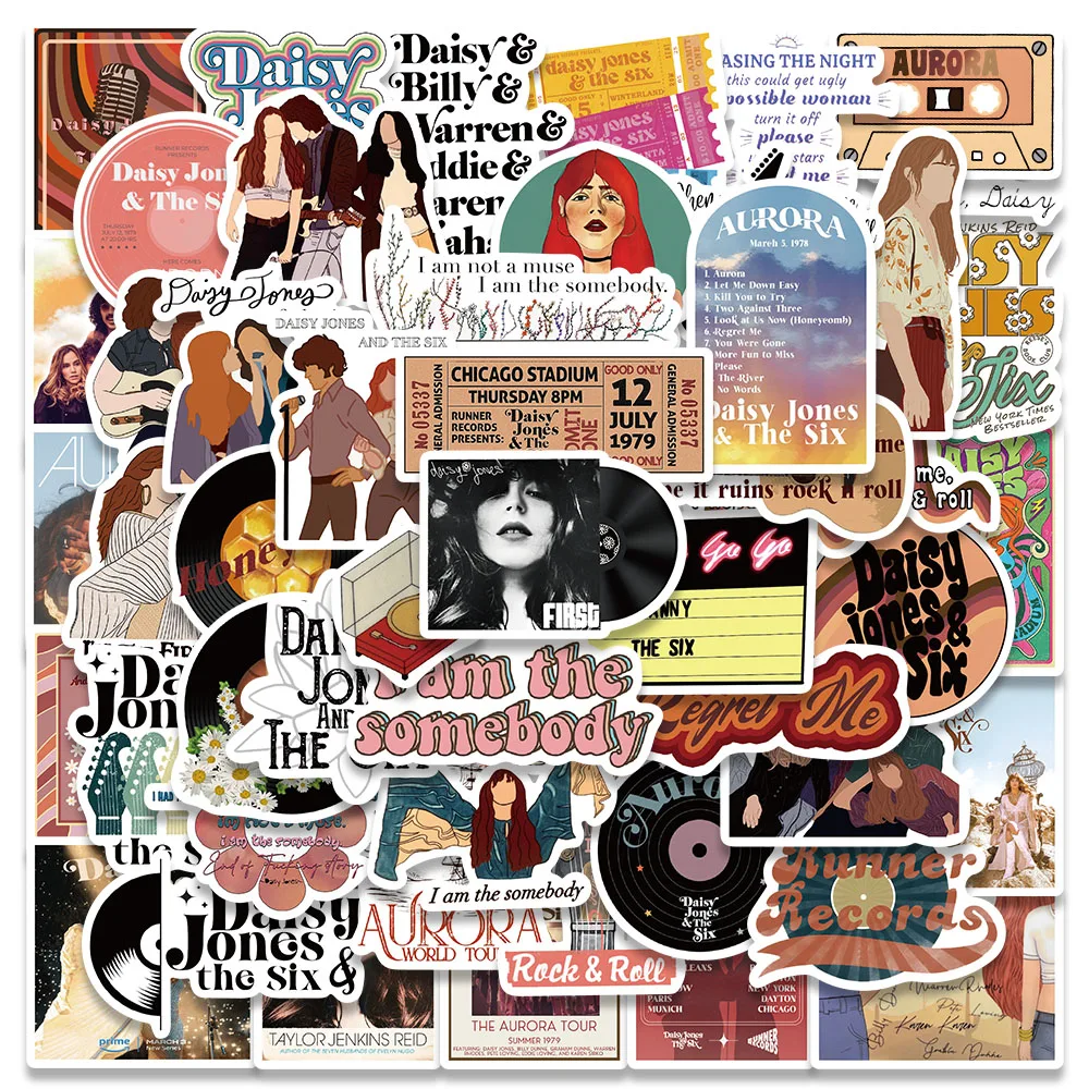 10-50Pcs-New-TV-Show-Daisy-Jones-The-Six-Stickers-Funny-Music-Decals ...