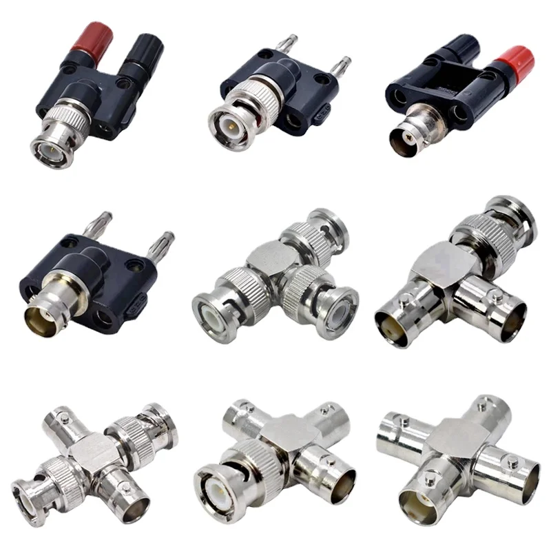 1Pcs-Q9-BNC-BANANA-Tee-Type-3way-4way-Splitter-Connector-BNC-To-BNC ...