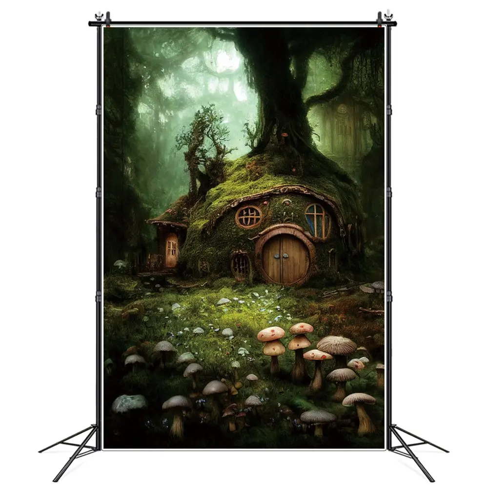 Fairy-Forest-Gnome-Hut-Photography-Backdrops-Stand-Children-Birthday ...