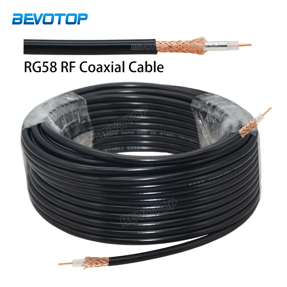 1Pcs New RG58 50-3 RF Coaxial Cable RG-58 Cable Wires 50 Ohm 50CM/1M/2M ...
