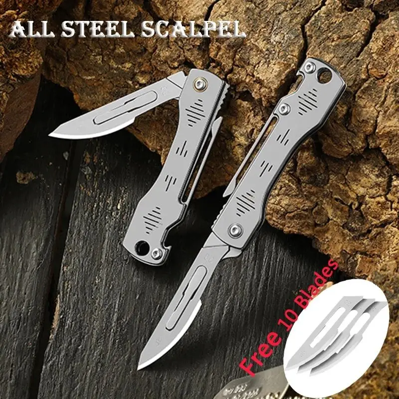 Stainless Steel Art Knife Mini Folding Knife Portable Key Chain Knife ...