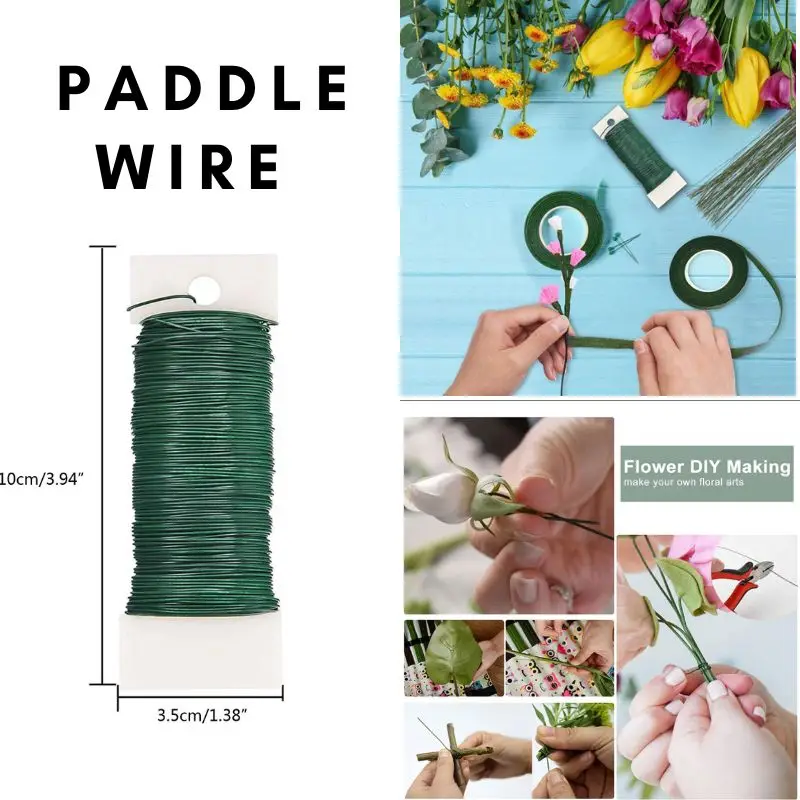 22-Gauge-Floral-Wire-Flexible-Paddle-Wire-Florist-Green-Wire-for-Crafts ...
