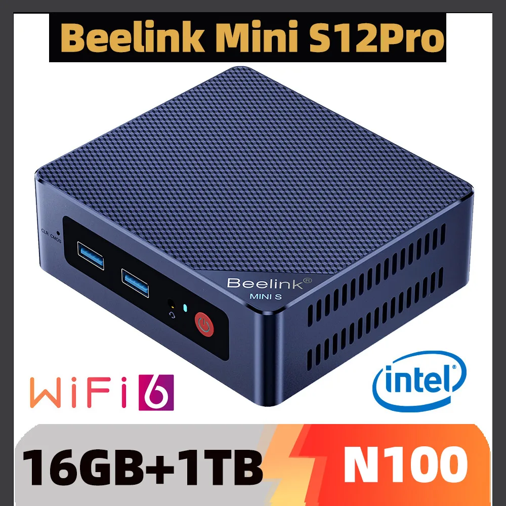 Beelink MINI S12 Pro 16GB 1TB Mini PC Win11 12th Gen Intel Alder Lake Wifi5 BT4.2 Dual 1000M LAN ...