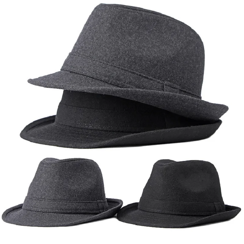 Gentleman-Hat-Men-s-British-Style-Retro-Simple-Pure-Color-Wool-Top-Hat ...