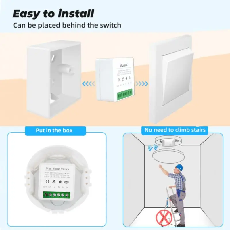 AUBESS 16A Tuya Wi-Fi/Zigbee Mini Smart Switch 2-Way Control Smart Life DIY Выключатели света ...