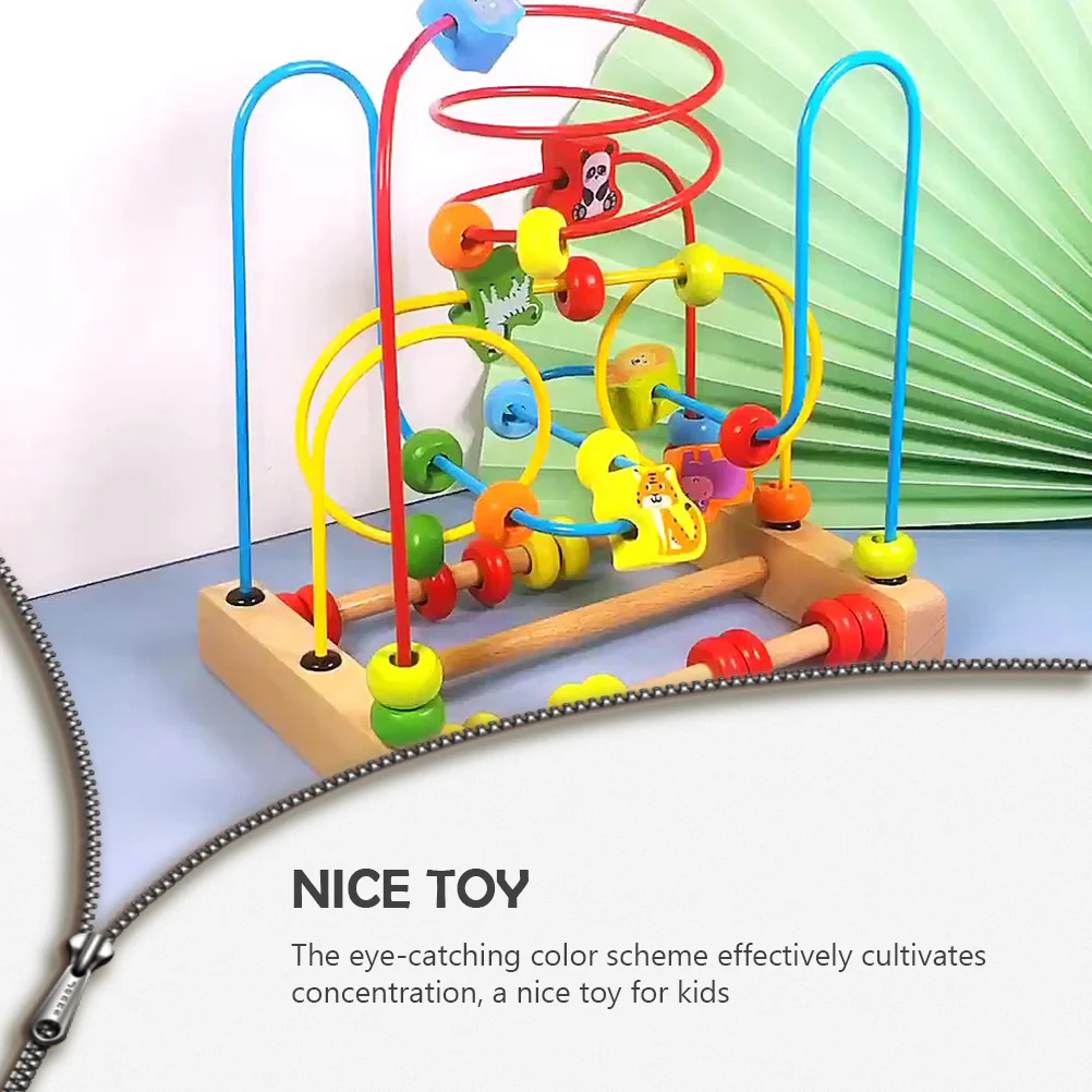 Wooden Bead Maze Toy Skill Improvement Toy Colorful Bead Roller Toy for ...