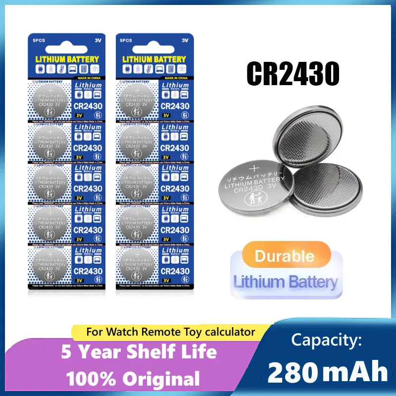 50-1000pcs-CR2430-CR-2430-3V-Lithium-Battery-For-Car-Remote-Control ...
