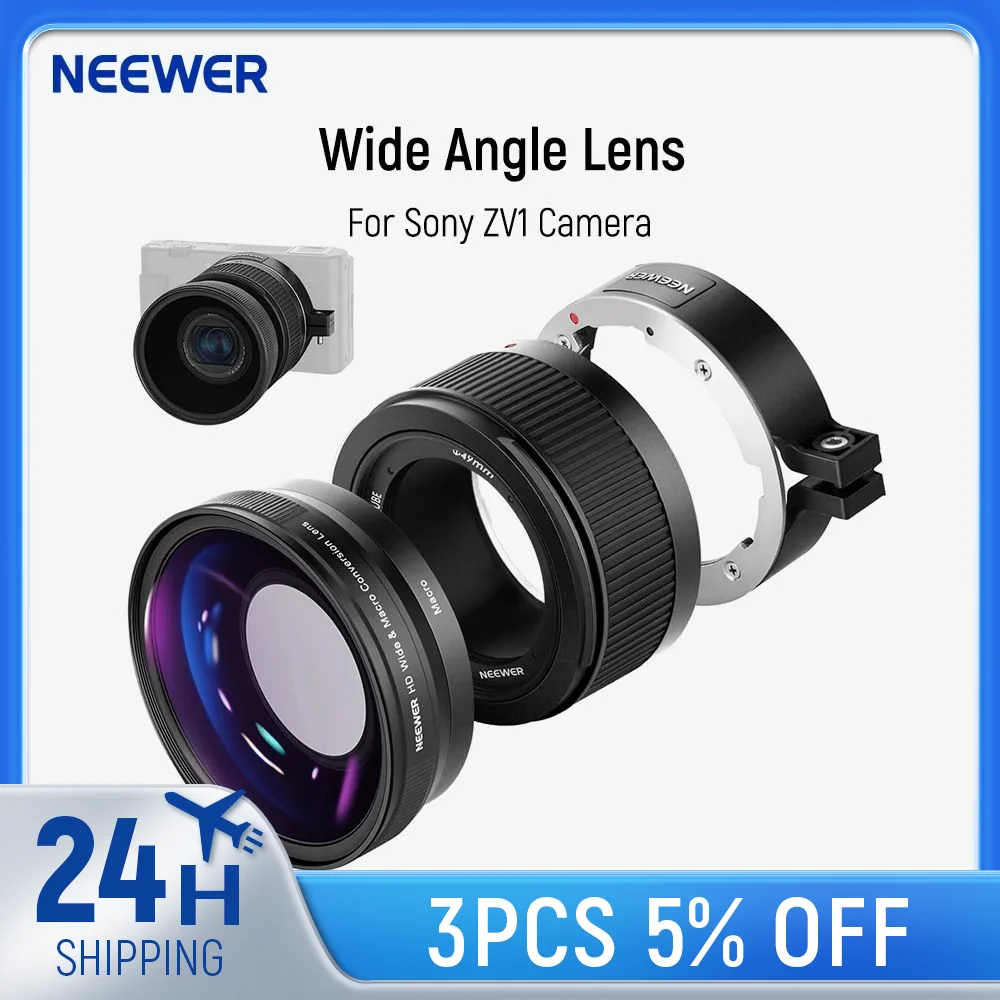 Neewer-Wide-Angle-Lens-For-Sony-ZV1-Camera-2-in-1-18mm-HD-Wide-Angle ...