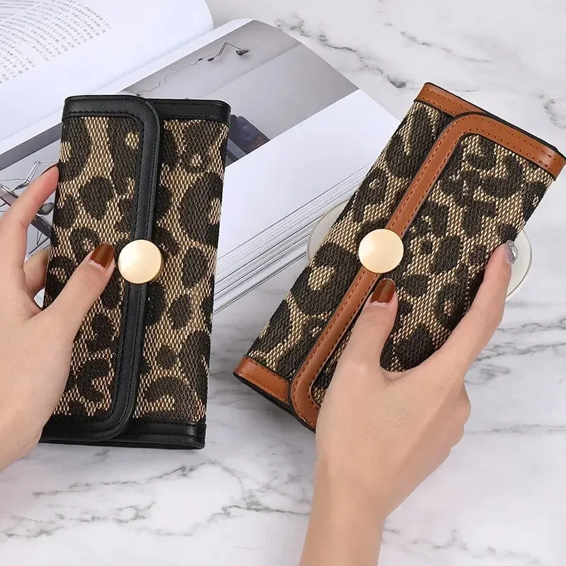 Fashionable-Women-s-Long-Wallet-Color-Blocking-Leopard-Print-Handheld ...